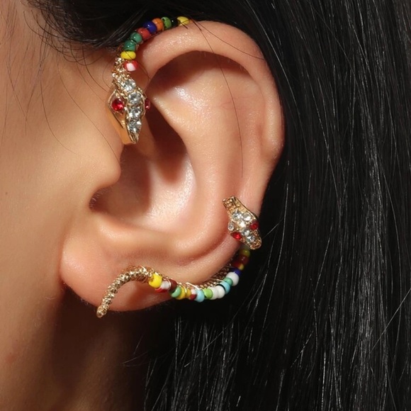 Kathrono | Jewelry | Awesome Colorful Snake Earcuff Jacket And Snake ...